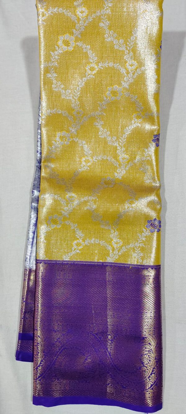 EE2001 Gold pattu saree online at Hyderabad Bangalore in contrast royal ...